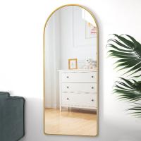 China CE Bedroom Dressing Mirror Metal Frame HD Standing Full Length Mirror for sale