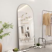 China CE Bedroom Dressing Mirror Metal Frame HD Standing Full Length Mirror for sale