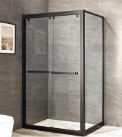 China L Shape Shower Enclosure 304 Stainless Steel Frame Slide Tempered Glass Door for sale