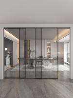 China Cloakroom Aluminum Glass Door Frame Narrow Interior Partition Doors for sale