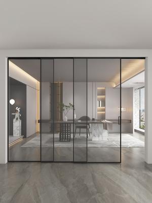 China Cloakroom Aluminum Glass Door Frame Narrow Interior Partition Doors for sale