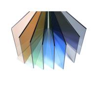 China Dark Blue Reflective Glass Tinted Coated Commercial Building Glass for sale
