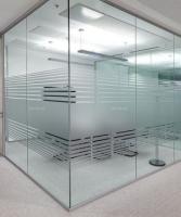 China 12mm Clear Tempered Glass Partition With Aluminum Profiles for sale