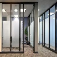 China Office Glass Partition With 12mm Clear Toughened Glass for sale