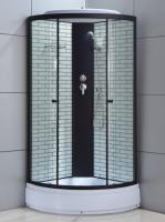 China Black Square Sliding Door Tempered Glass Shower Room for sale