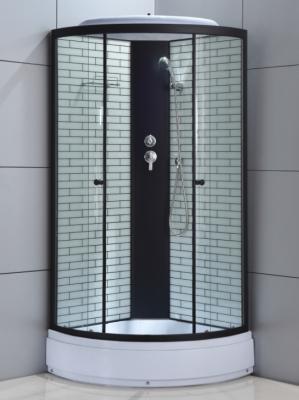 China Black Square Sliding Door Tempered Glass Shower Room for sale