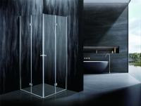 China Functional Corner Shower Sliding Door 80x80cm 6mm Tempered Glass Chrome Aluminum Profile for sale