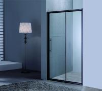 China Sliding Shower Door 120x190cm with 6mm Tempered Glass and Black Aluminum Frame - Customizable Options Available for sale