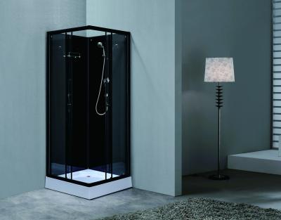 China Matt Black Shower Room 80x80x205cm & 90x90x205cm with 4-5mm Tempered Glass Sliding Enclosure for sale