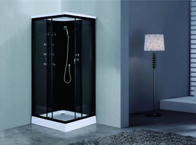 China Modern Matt Black Shower Room with 4-5mm Tempered Glass - Sliding Door in 80x80cm and 90x90cm Sizes for sale