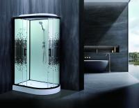 China 120x80x215cm Sliding Shower Room with 4/5mm Tempered Glass and Matt Black Aluminum Frame for sale
