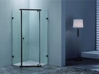 China Corner Shower Enclosure 6mm Tempered Glass Black SS Handle Sliding Door 80x80cm for sale