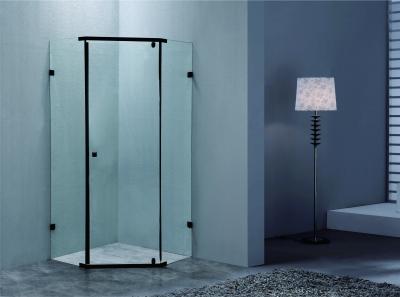 China Corner Shower Enclosure 6mm Tempered Glass Black SS Handle Sliding Door 80x80cm for sale