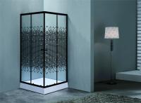 China Stylish Square Shower Enclosures With Black mosaic patterned Glass For Modern for sale