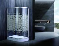 China Stylish Quadrant Shower Enclosures With White Mosaic Patterned Glass For Modern for sale