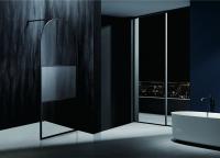 China 5mm 6mm Tempered Glass Shower Enclosure Custom Size 800-1200mm Black Aluminum Profile for sale