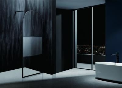 China 5mm 6mm Tempered Glass Shower Enclosure Custom Size 800-1200mm Black Aluminum Profile for sale