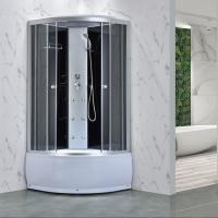 China 800x800x2150mm Sliding Shower Cabin Tempered Glass 5mm with Black Aluminum Frame for sale