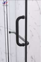 China 6mm Tempered Glass Black Aluminum Sliding Shower Enclosure 90x90x200cm for sale