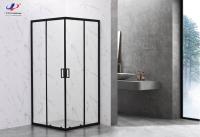 China 4mm 5mm Tempered Glass Square Sliding Shower Enclosure 80x190cm Black Aluminum Frame for sale