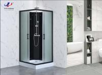 China Customizable Sliding Shower Room 80x80x220cm Matt Black Aluminum Frame 4mm Tempered Glass for sale