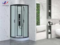 China Modern Design Sliding Shower Room Matt Black Frame 4mm Tempered Glass 80x80x215cm for sale