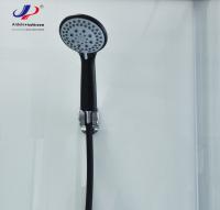 China Sliding Shower Room 80x80x205cm 4mm Tempered Glass Matt Black Aluminum Frame for sale