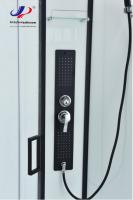 China Sliding Shower Room 80x80x205cm 4mm Tempered Glass Matt Black Aluminum Frame for sale