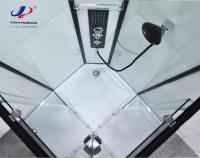 China Sliding Shower Room 80x80x205cm 4mm Tempered Glass Matt Black Aluminum Frame for sale