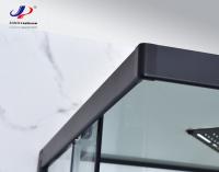China Sliding Shower Room 80x80x205cm 4mm Tempered Glass Matt Black Aluminum Frame for sale