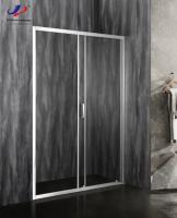 China 5/6mm Tempered Glass Sliding Shower Door 120×190cm with Aluminum Frame - Model 604 for sale
