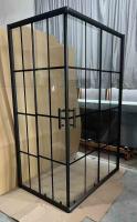 China 5/6mm Tempered Glass Square Shower Enclosure 120x180x190cm Black Frame Sliding Door for sale