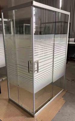 China White Stripes Glass Square Shower Enclosure 120x180x190cm with White Aluminum Frame 5mm for sale