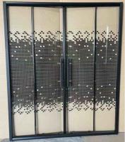 China Alum Black Stripes Frame Screen With 5/6mm Tempered  Modern Glass for sale