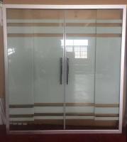China 5/6mm Tempered White block modern Glass with Chromed Alum Frame Screen for sale