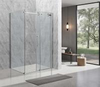 China 8mm Tempered Glass Corner Shower Enclosure 120x90x195cm Chrome Aluminum Frame for sale