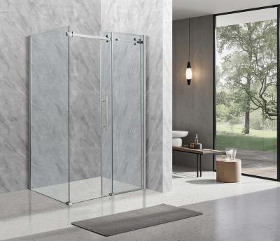 China 8mm Tempered Glass Corner Shower Enclosure 120x90x195cm Chrome Aluminum Frame for sale