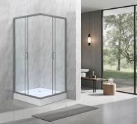 China Sliding European Shower Enclosure 80x80cm Aluminum Frame 4mm Tempered Glass for sale