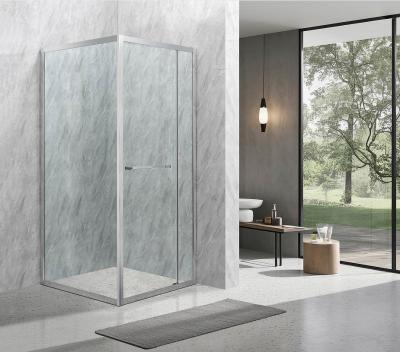 China 900x900mm Sliding Shower Enclosure 6mm Tempered Glass Chrome Aluminum Frame for sale