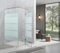 China White Printing Glass Shower Enclosure 90x90x195cm Hinge Door Aluminum Frame for sale