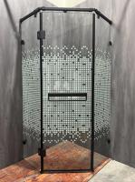 China Customizable 90x90x195cm Shower Enclosure Matt Black Profile 6mm Printing Glass for sale