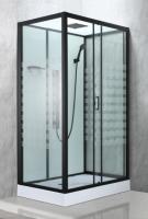 China R19 Luxury Shower Room with Matte Black Profile and 5mm Printing Glass - 120×80×220cm Sliding Enclosure for sale