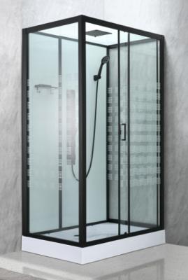 China R19 Luxury Shower Room with Matte Black Profile and 5mm Printing Glass - 120×80×220cm Sliding Enclosure for sale