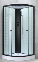 China Customizable Shower Pods Cabins 90x90cm with 5mm Printing Glass and Black Aluminum Frame for sale