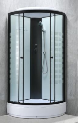 China Modern Shower Pods Cabins 90x90x215cm with Printing Glass and Black Aluminum Frame for sale