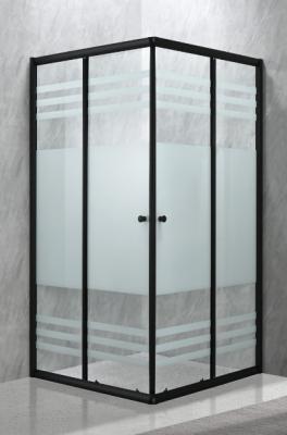China Customizable Square Shower Enclosure 100x100x195cm with Frosted Printed Glass Sliding Door for sale