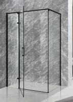 China Black Aluminum Hinged Shower Enclosure 120x80x195cm Clear Tempered Glass for sale