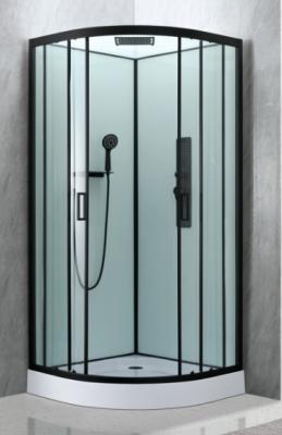 China Stylish Sector Shower Room And Black Frame With Tray And Roof for sale