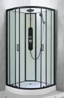 China Black Frame Sliding Shower Room 90x90x215cm with Tray and Roof for sale