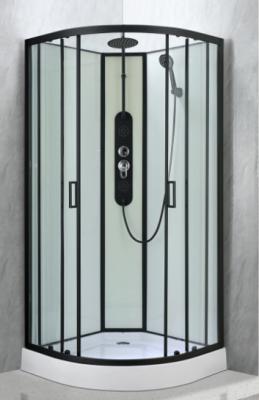 China Black Frame Sliding Shower Room 90x90x215cm with Tray and Roof for sale